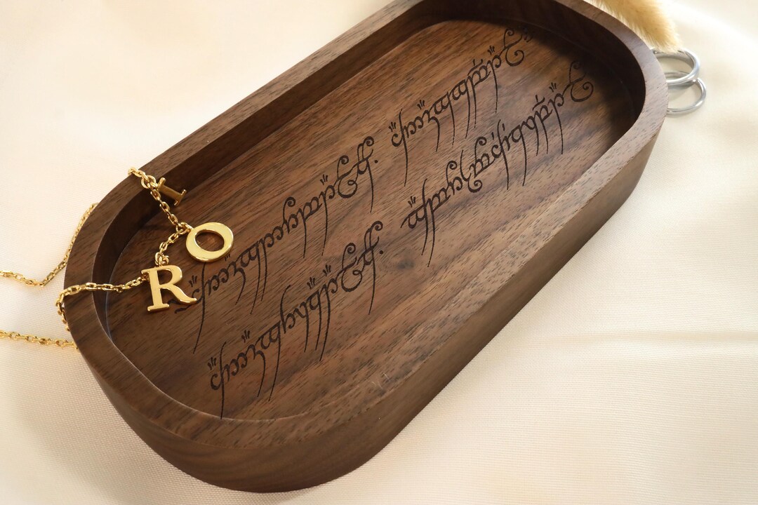 Tree of Gondor Ring Dish, Elvish Script Jewelry Dish, Elvish Language ...