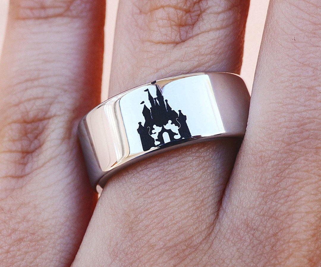 Disney Castle Kiss Ring, Mickey Mouse Engagement Ring, Mickey Minnie ...