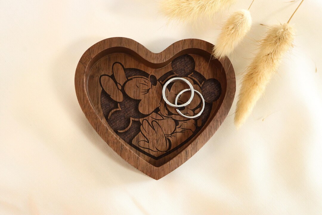 Mickey and Minnie Mouse Wedding Ring Dish, Disney Engraved Eeyore ...