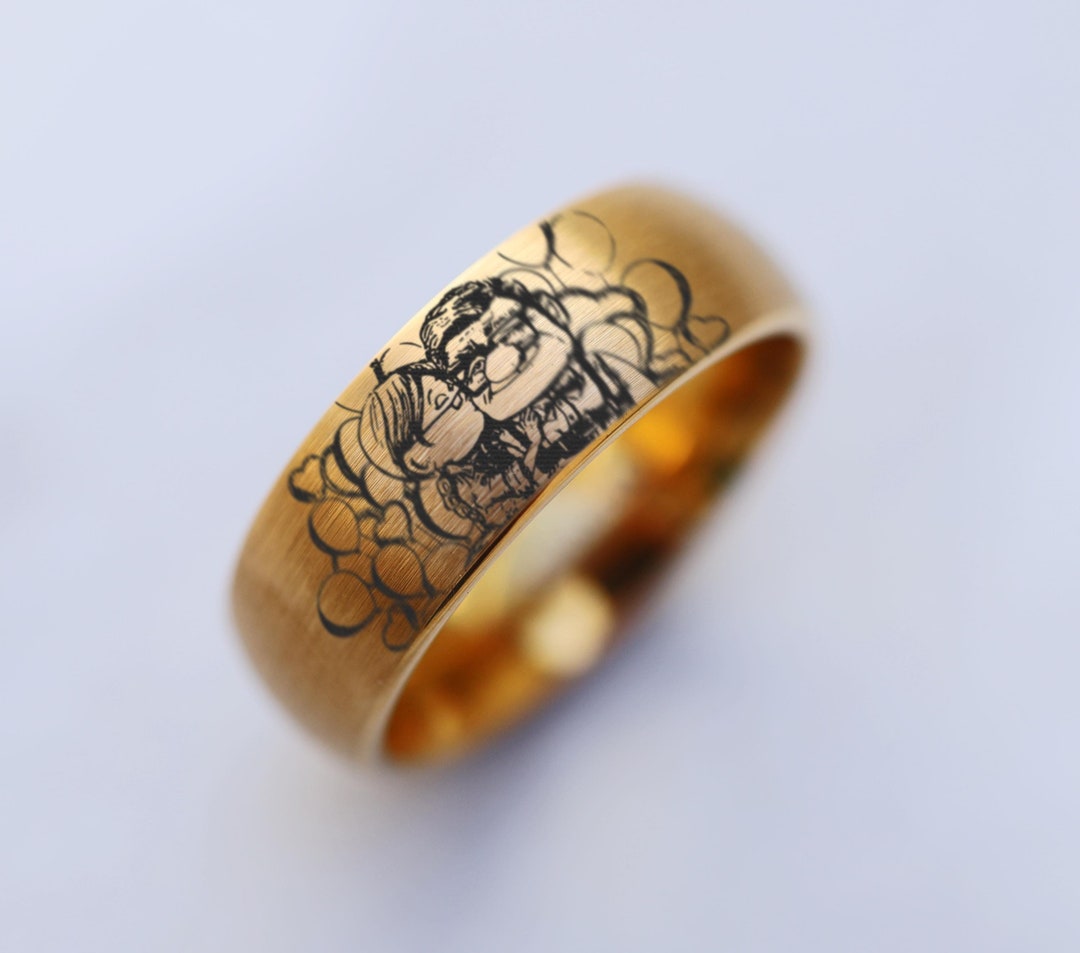 Disney up Movie Wedding Band, Disney You Are My Greatest Adventure Ring ...