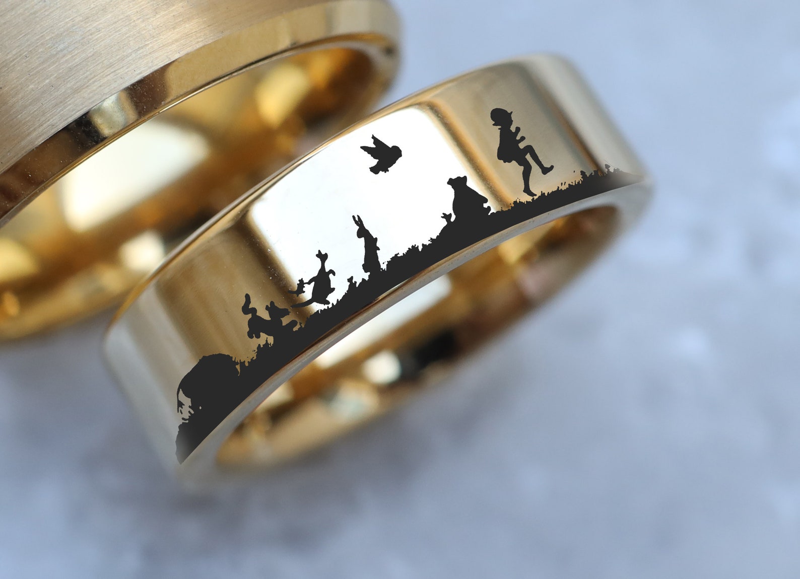 Winnie the Pooh Wedding Band, Tigger Ring, Eeyore Disney Wedding Ring ...
