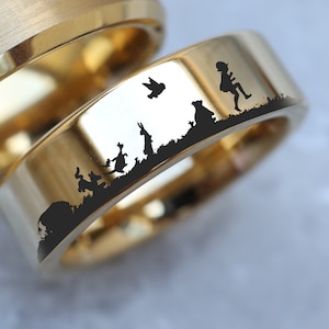 Winnie the Pooh Wedding Band, Tigger Ring, Eeyore Disney Wedding Ring ...
