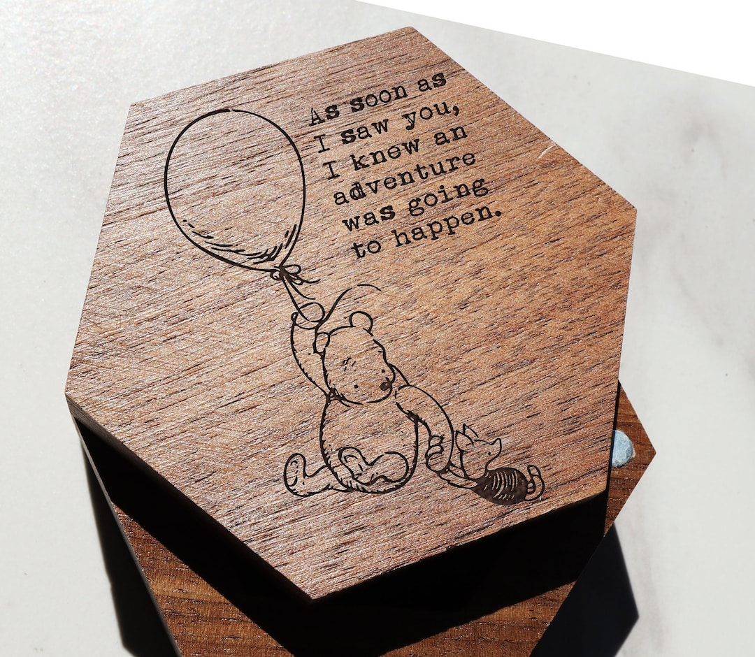 Winnie the Pooh Piglet Wedding Ring Box, Disney Engraved Eeyore Box ...