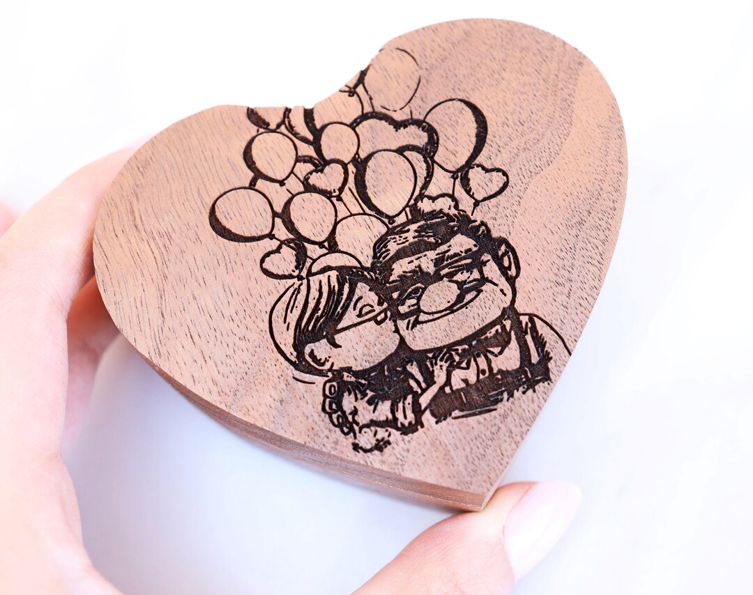 Disney up Movie Balloon House Wedding Ring Box, Carl and Ellie ...