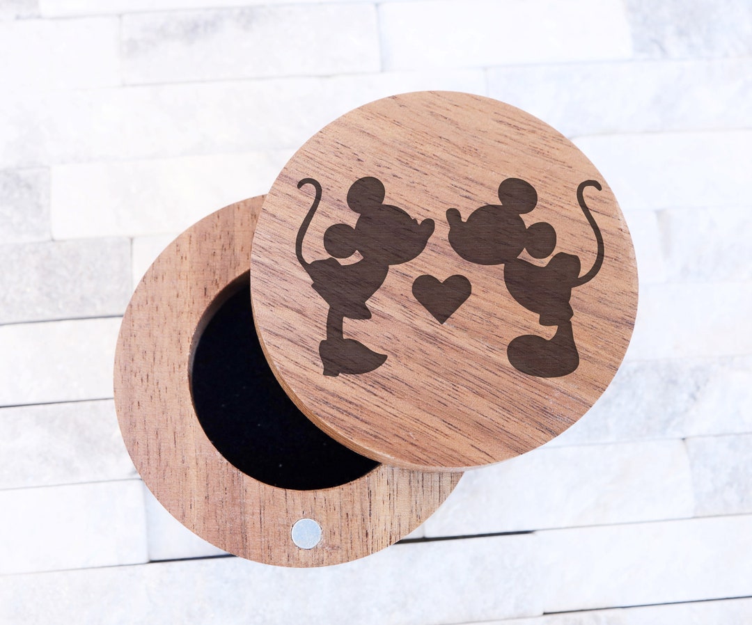Mickey and Minnie Silhouette Wedding Ring Box, Mickey and Minnie Mouse ...