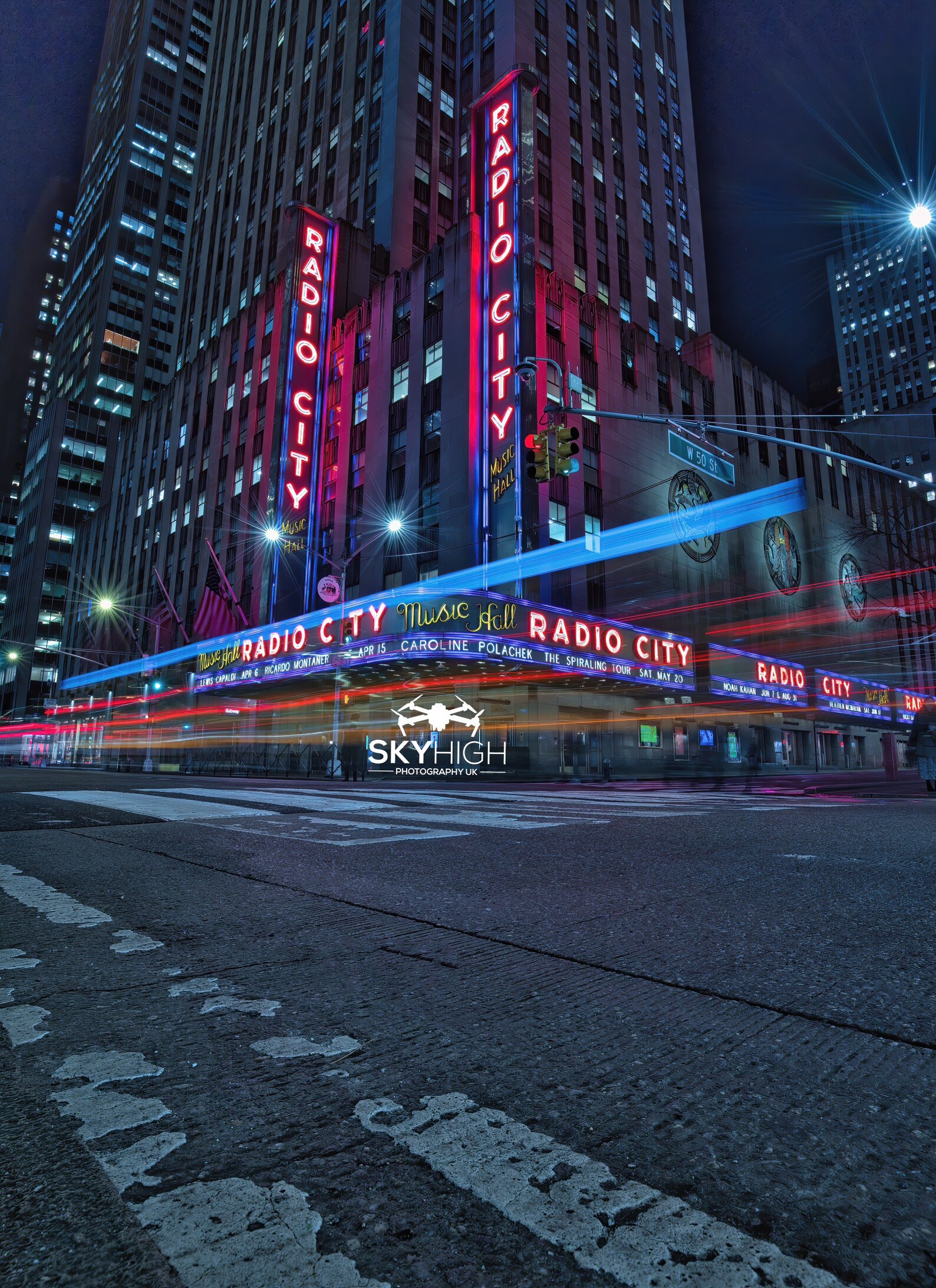 Radio City Print , New York Print , Nyc Print , Cityscape , Neon Lights ...
