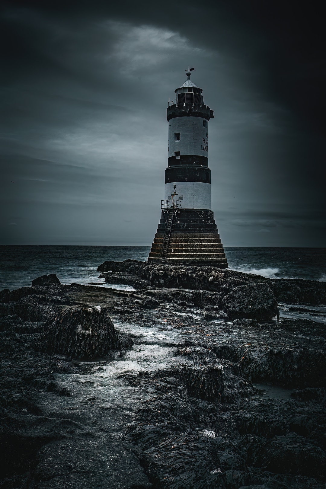 Penmon Point Lighthouse , Anglesey Print . Trwyn Du Lighthouse Print ...