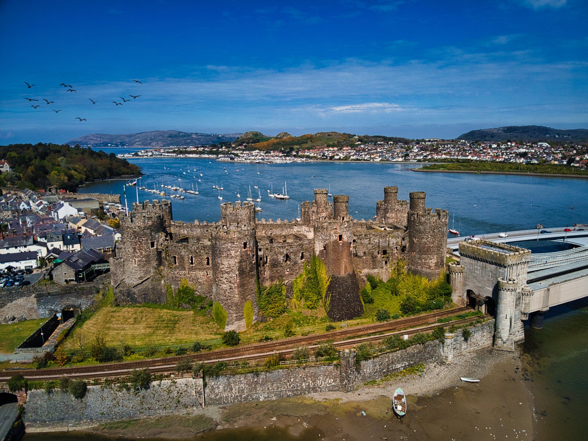 Conwy Castle Aerial View