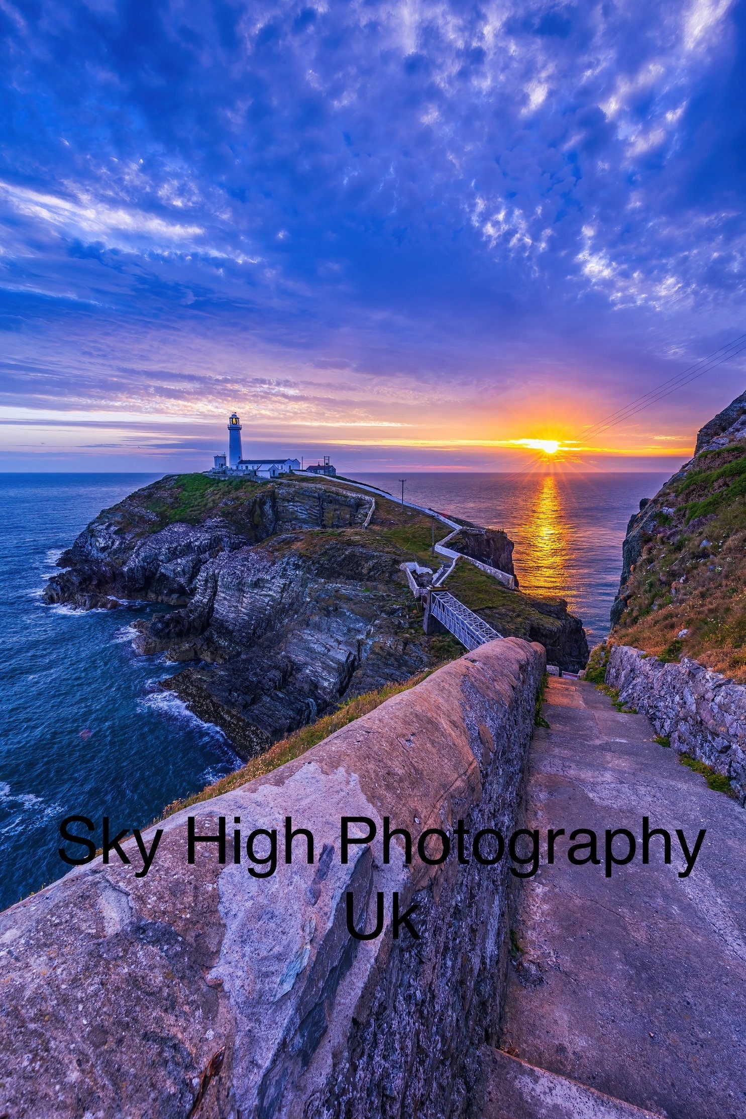 South Stack Lighthouse, Sunset Print , Anglesey Print , Holyhead ...