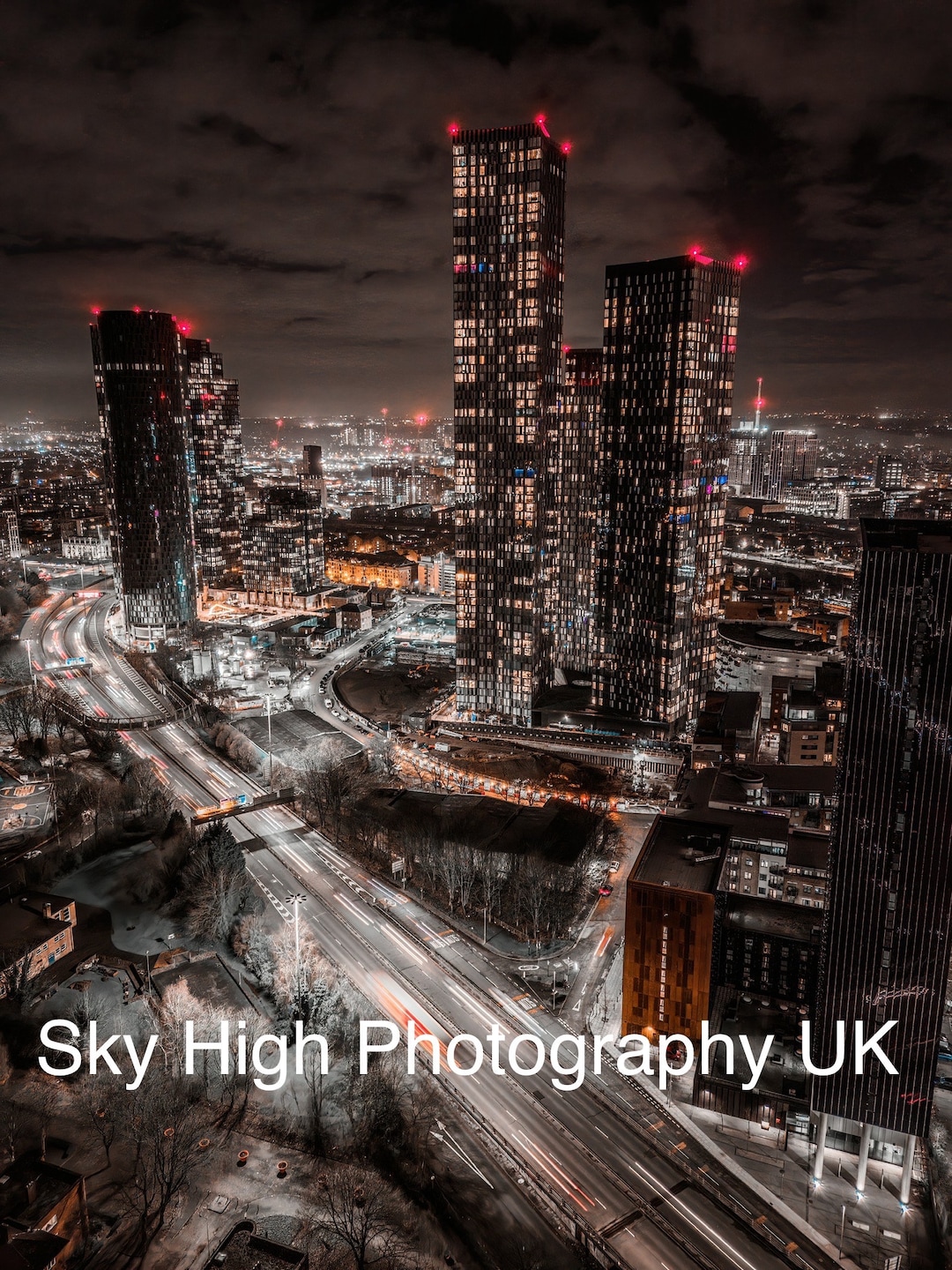 Manchester Skyline, Cityscape ,manchester City Centre ,manchester Print ...