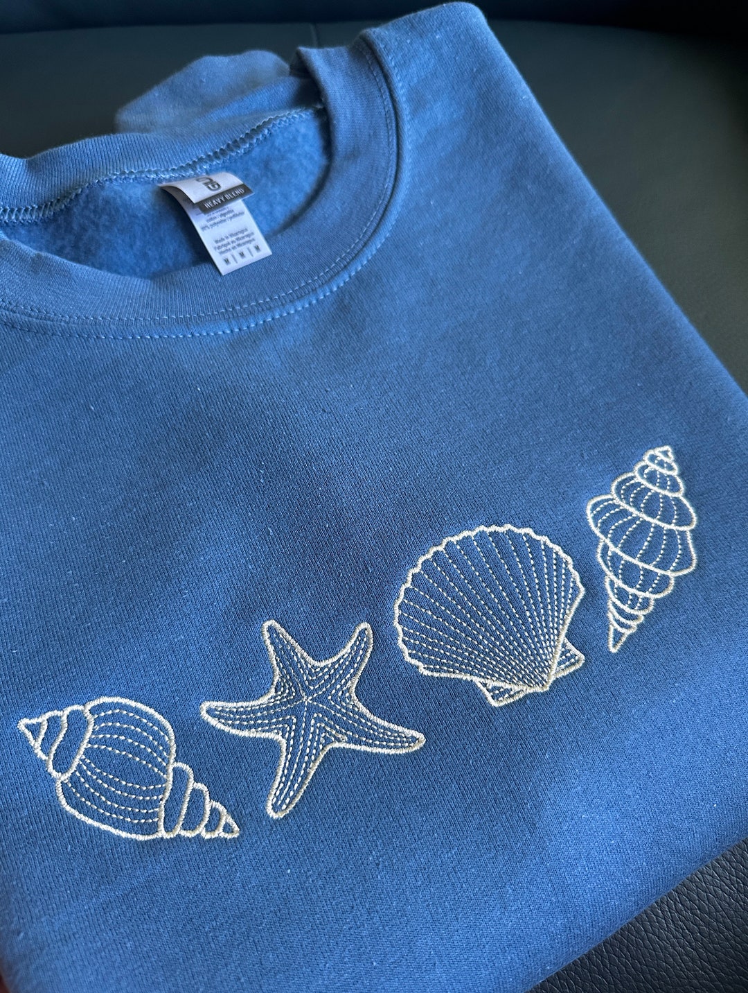 Seashell Embroidered Sweatshirt, Trendy, Beach Lover, Nature, Cute ...