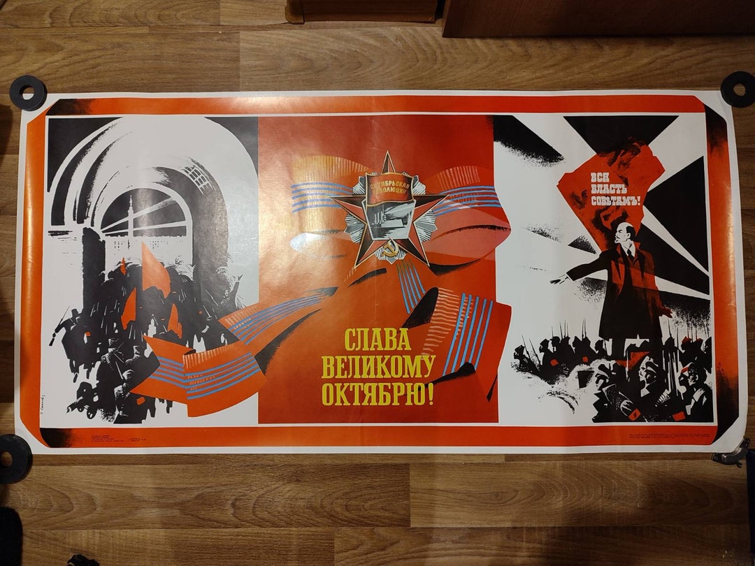 SOVIET OCTOBER REVOLUTION Poster, Original, Vintage, Lenin - Etsy