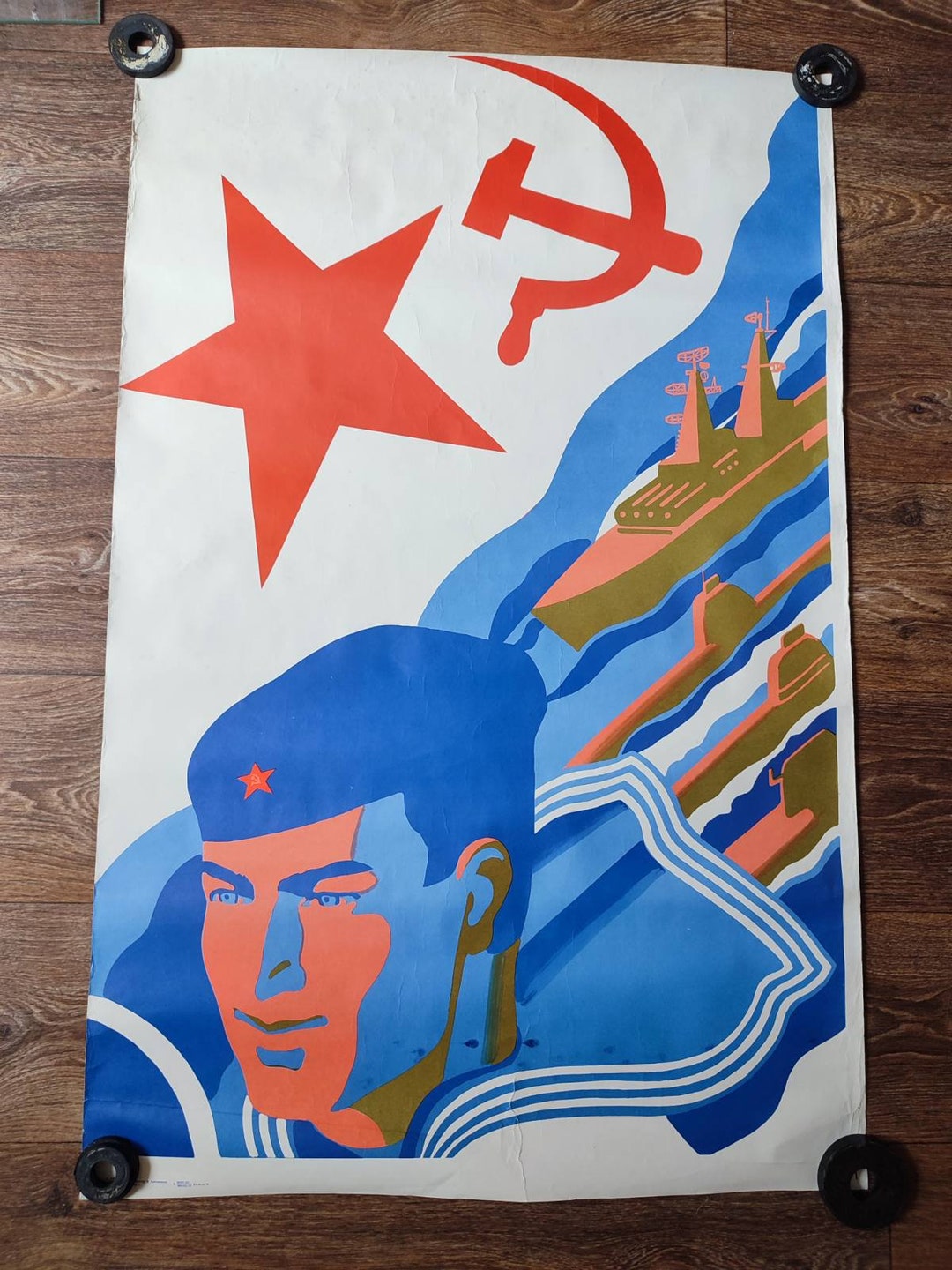 NAVY SOVIET ARMY Original Vintage Poster Soviet Art - Etsy