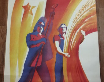 Soviet Propaganda Poster - Etsy
