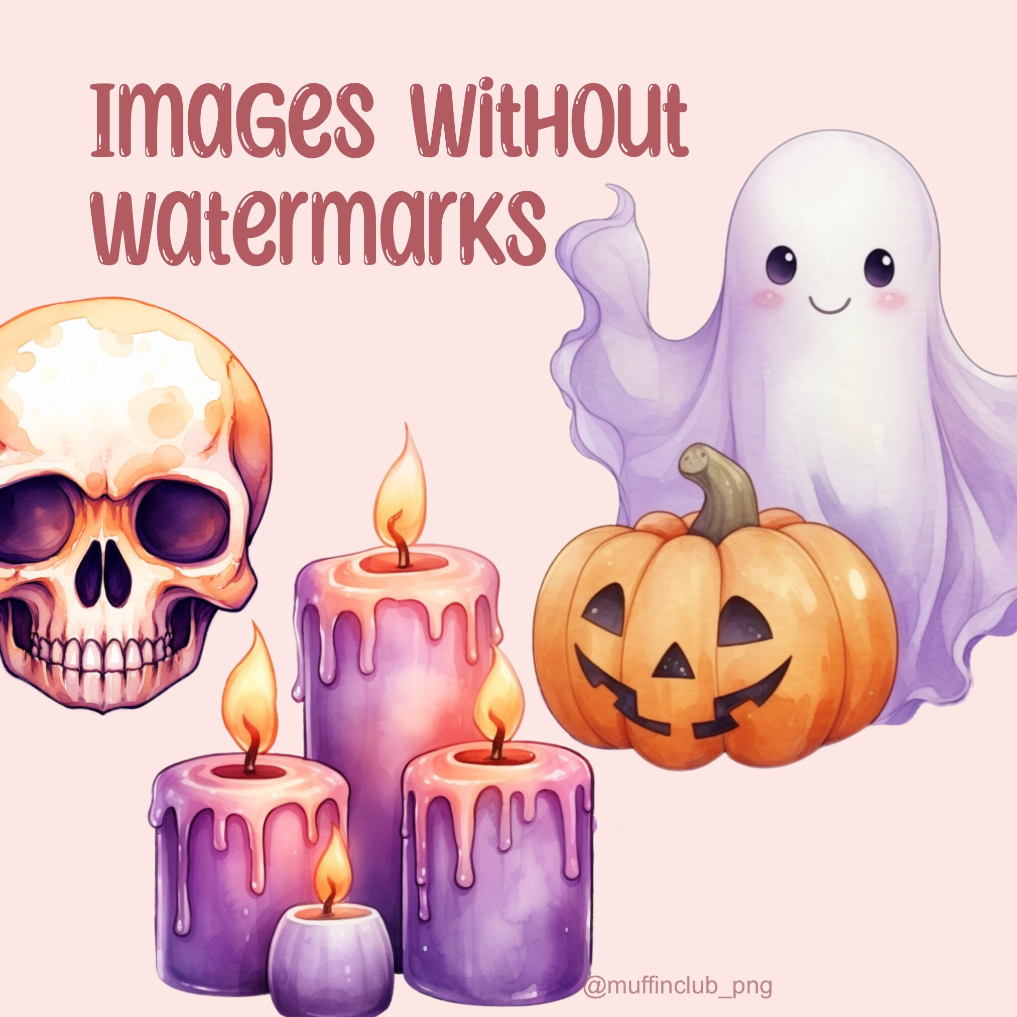Halloween Clipart Watercolour Bundle PNG Digital Image. - Etsy