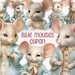 Watercolour Little Blue Mouse Clipart - Fairytale Mice PNG Digital ...