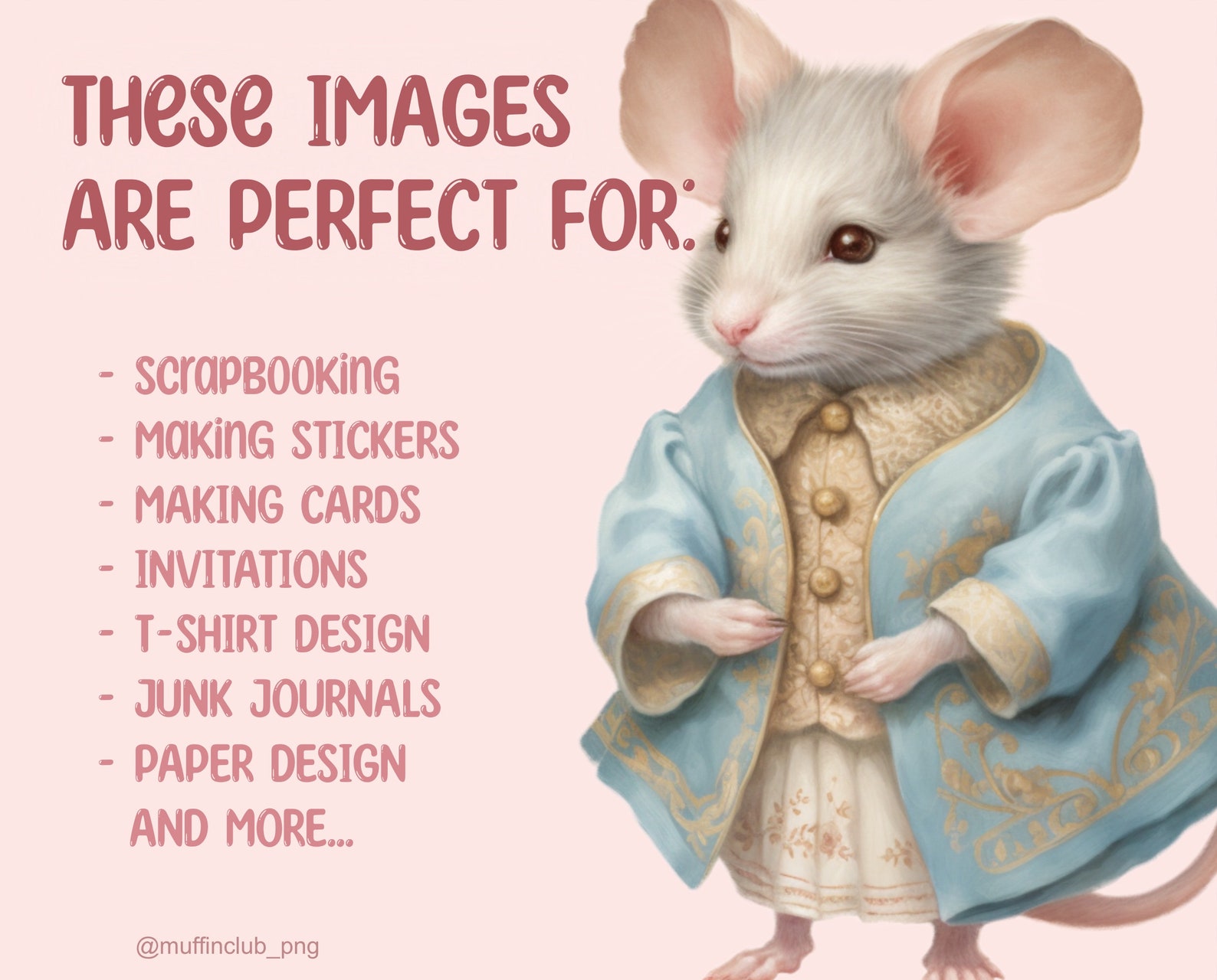 Watercolour Little Blue Mouse Clipart - Fairytale Mice PNG Digital ...