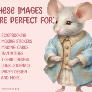 Watercolour Little Blue Mouse Clipart - Fairytale Mice PNG Digital ...