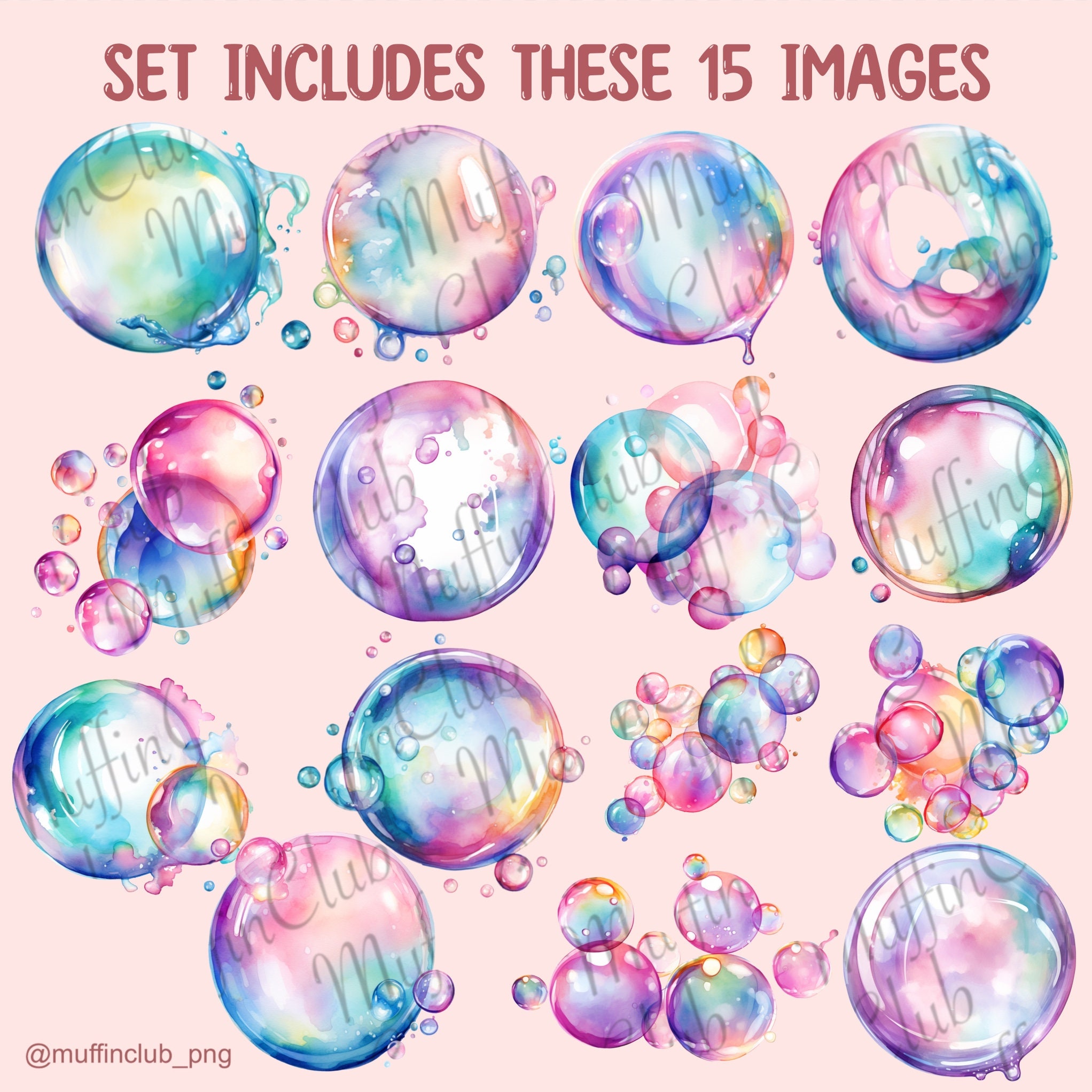 Watercolour Bubble Clipart, Bubbly Clipart, Bubble PNG, PNG Digital ...