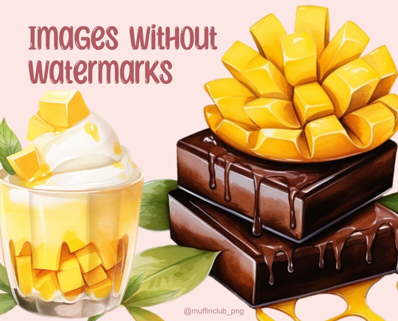 Watercolour Mango Clipart, Summer Fruits Mango PNG Digital Image ...