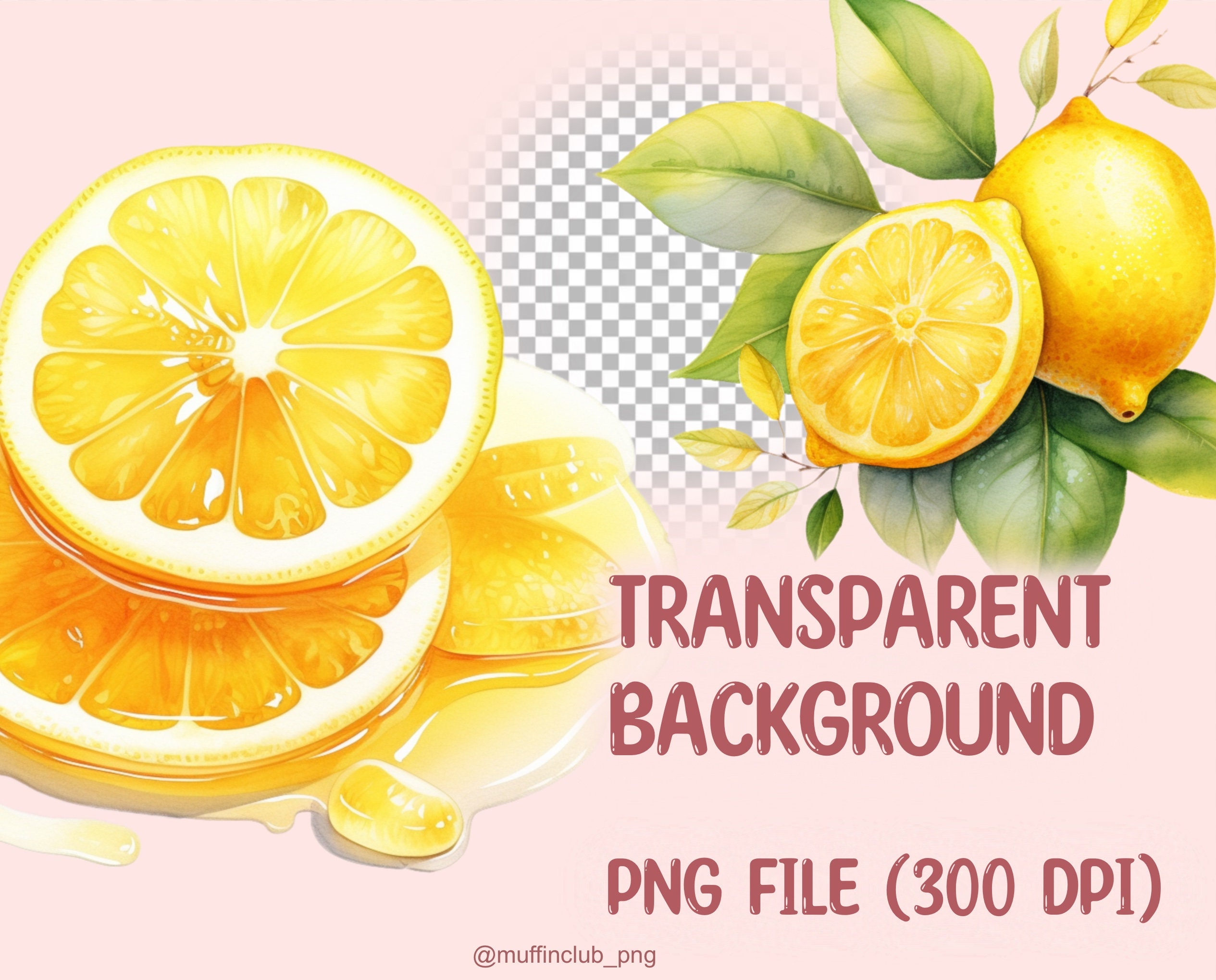 Watercolour Lemon Food Clipart, Yellow Fruits PNG Digital Image ...