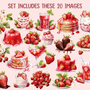 Watercolour Strawberry Clipart,red Fruits PNG Digital Image Downloads ...