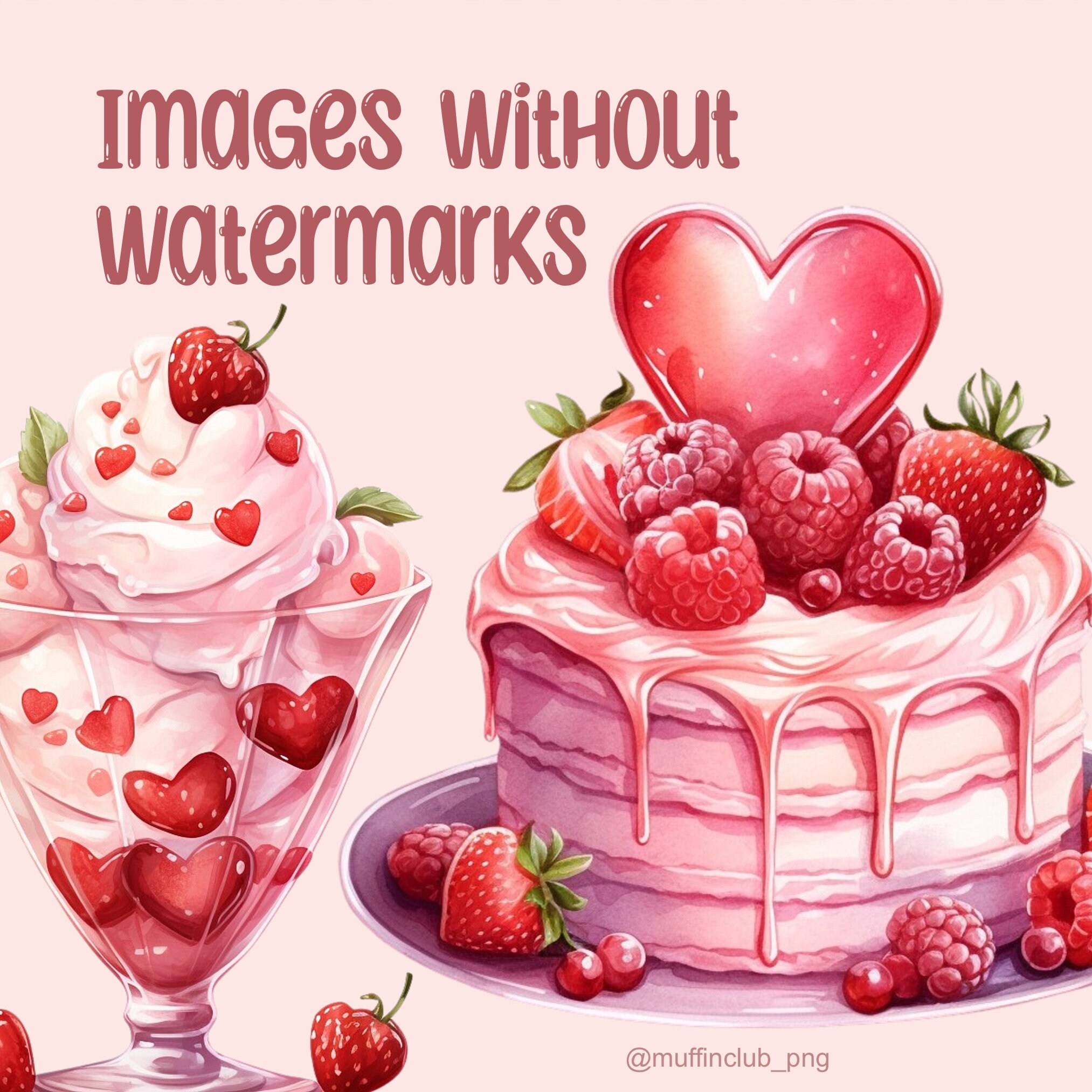 Sweets With Hearts Clipart, Valentines Day PNG Digital Image Downloads ...