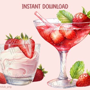 Watercolour Strawberry Clipart,red Fruits PNG Digital Image Downloads ...