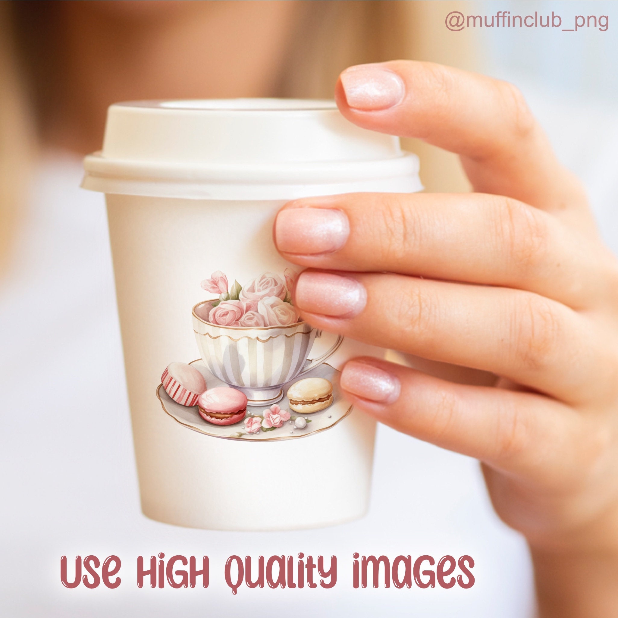 Watercolour Cups With Sweets Clipart, Valentines PNG Digital Image ...