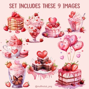 Sweets With Hearts Clipart, Valentines Day PNG Digital Image Downloads ...