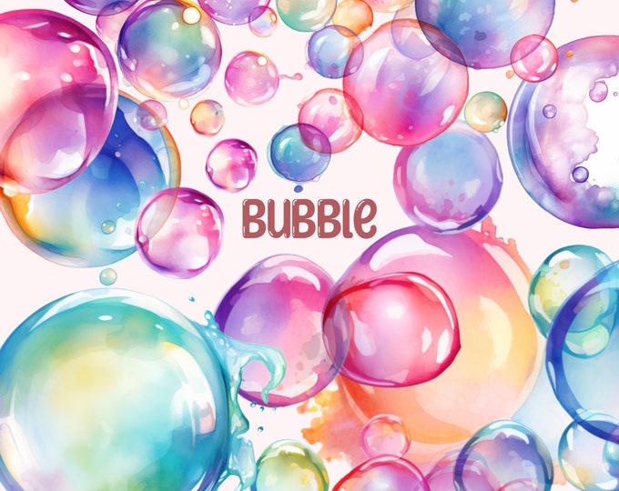 Bubble Clipart, Soap Bubbles Clipart, Watercolor Clipart, Watercolor ...