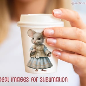 Watercolour Little Blue Mouse Clipart - Fairytale Mice PNG Digital ...