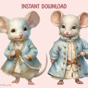 Watercolour Little Blue Mouse Clipart - Fairytale Mice PNG Digital ...