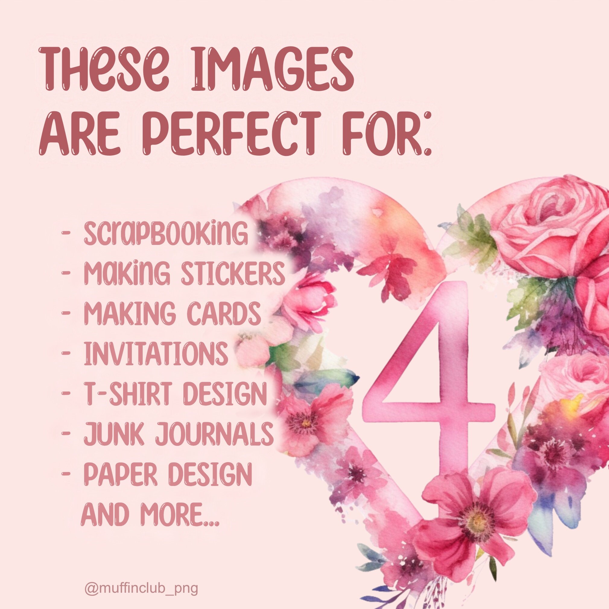 Watercolour Numbers With Hearts Clipart, Valentines PNG Digital Image ...