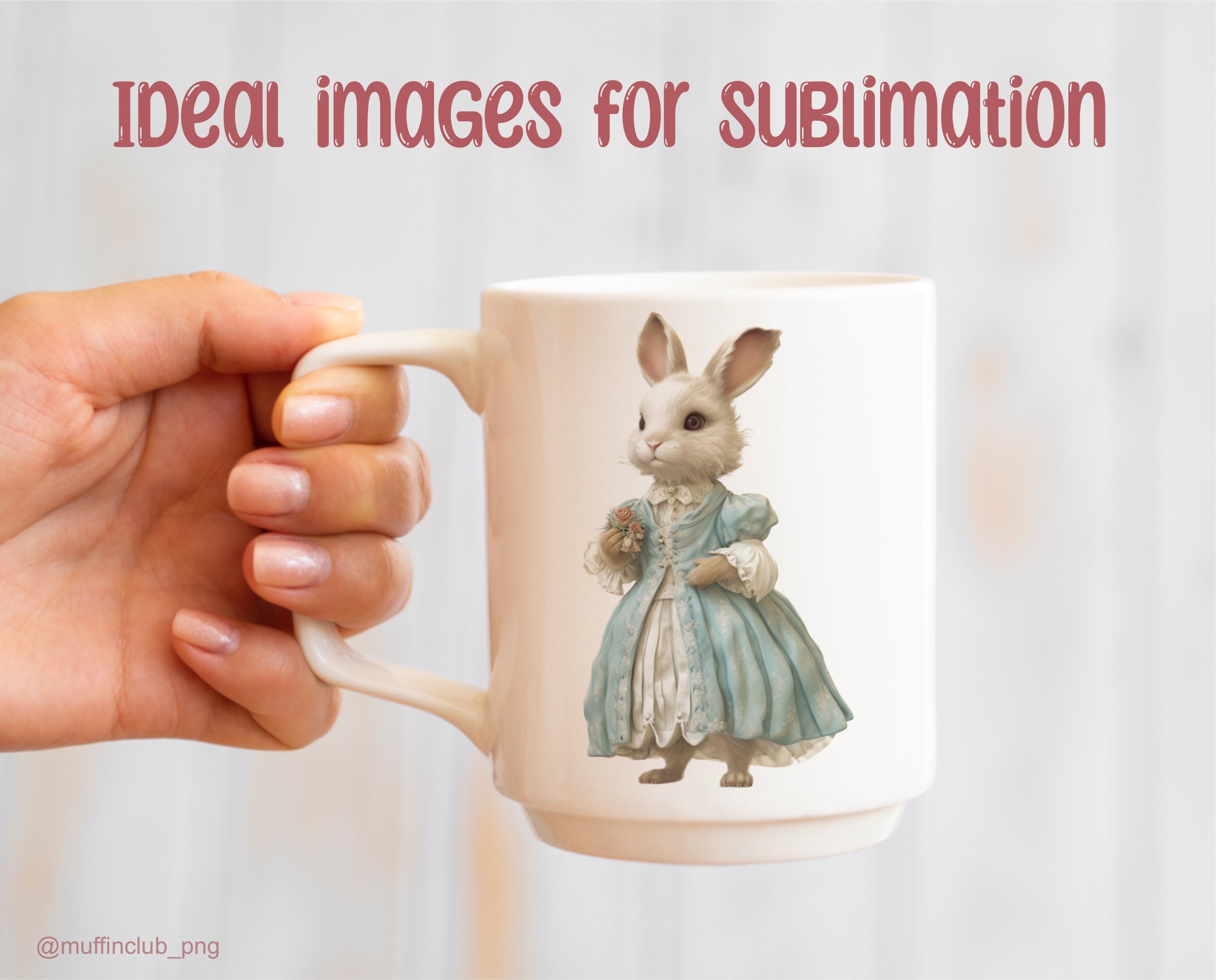 Watercolour Blue Rabbits Clipart Fairytale Bunny PNG Digital - Etsy