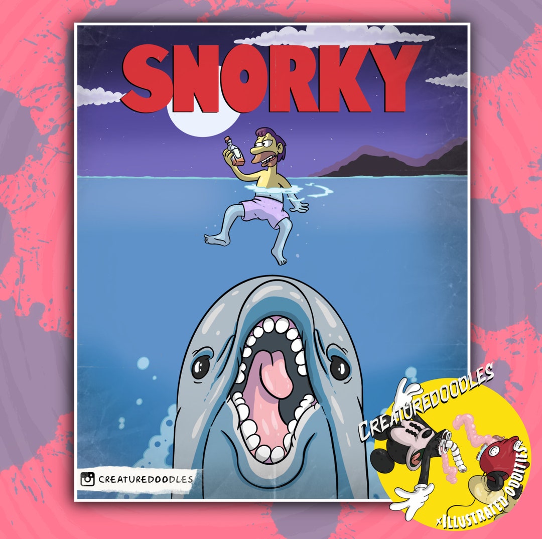 Snorky Jaws Parody the Simpsons Artwork - Etsy