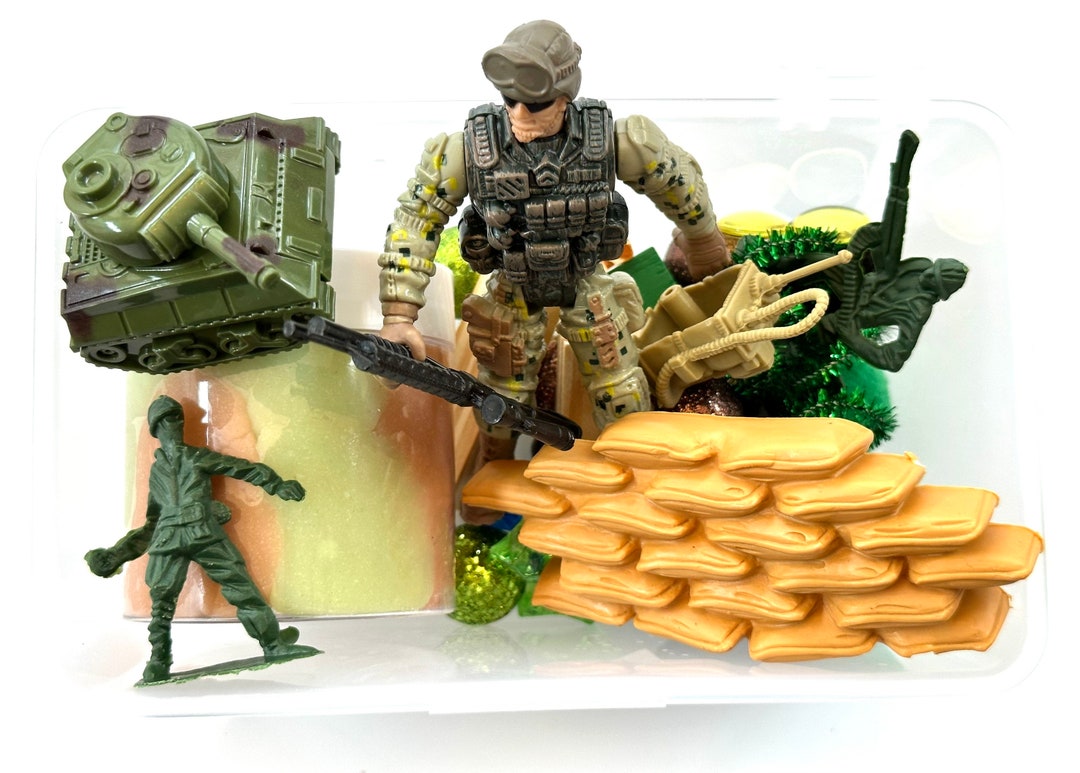 Army Solider Homemade Sensory Dough Mini Kit | Homemade Play Dough ...