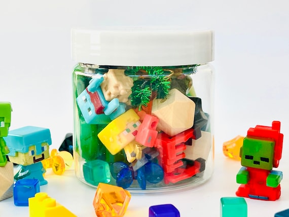 Minecraft Inspired Sensory Dough Jar Homemade Play Dough - Etsy