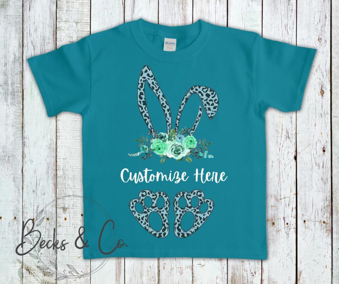 Cheetah and Flower Print Easter Bunny Shirt for Kids - Etsy