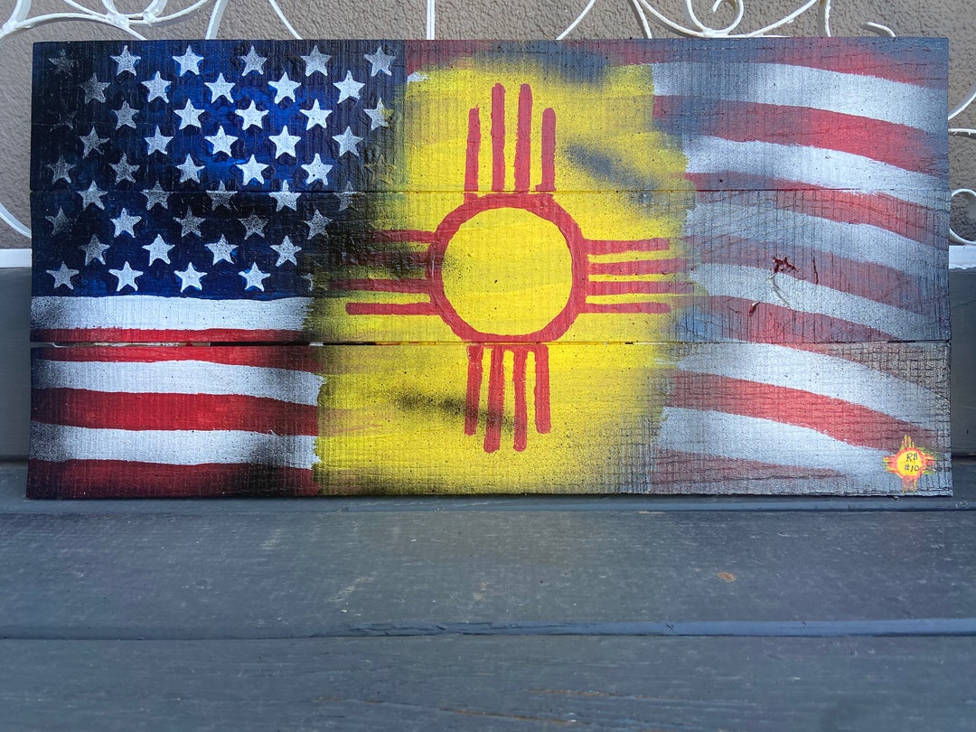 American Flag With the New Mexico Flag Superimposed - Etsy