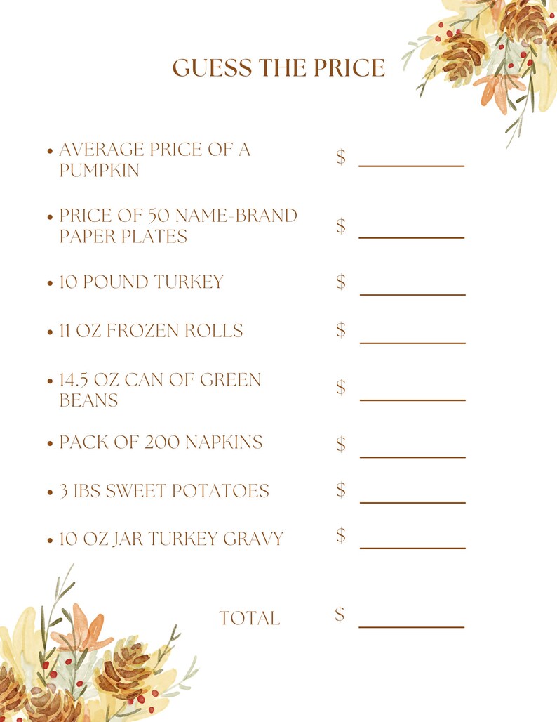 Thanksgiving Game Bundle Printed for You Thanksgiving Activity Trivia ...