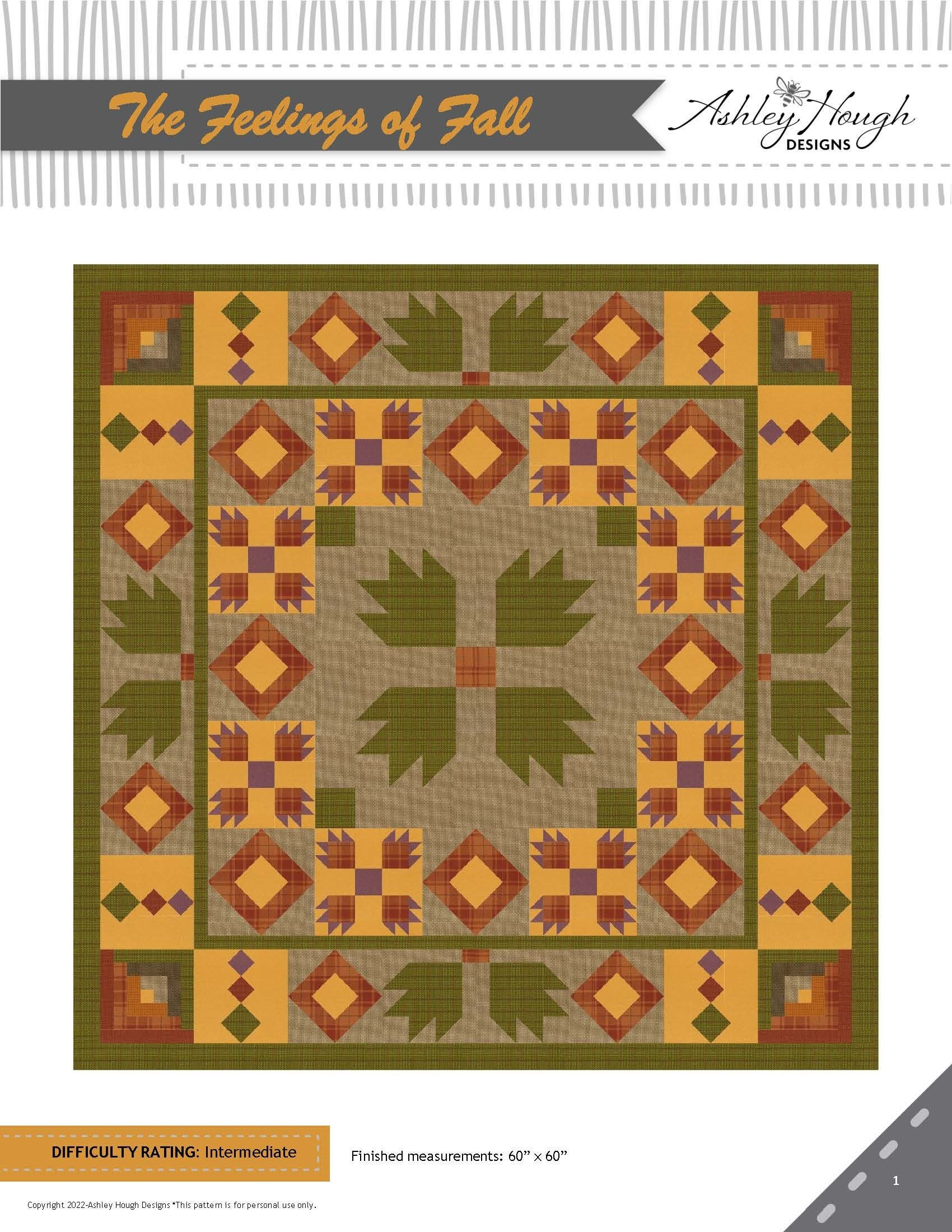 The Feelings of Fall Quilt Pattern- Digital Download - Etsy