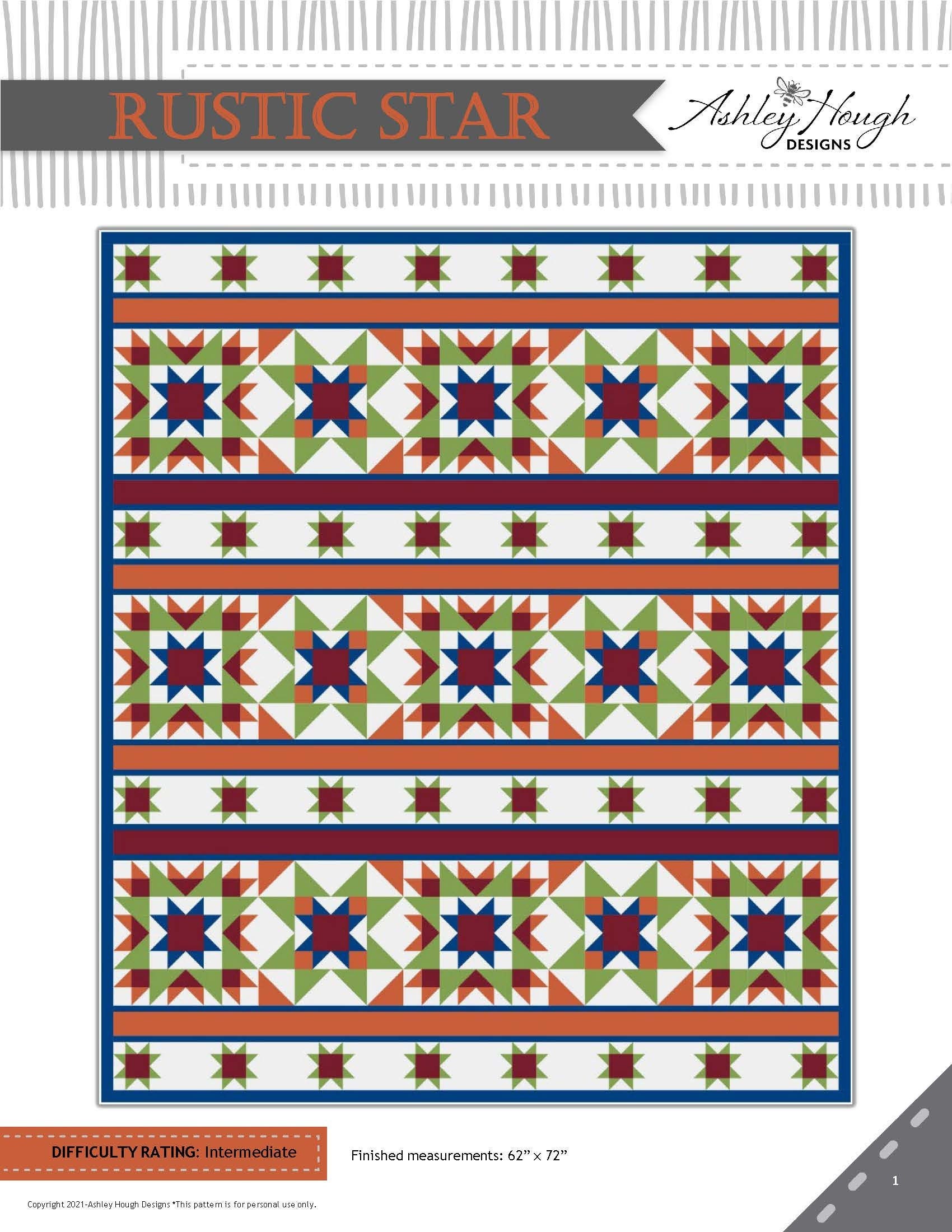 Rustic Star Quilt Pattern- Digital Download - Etsy