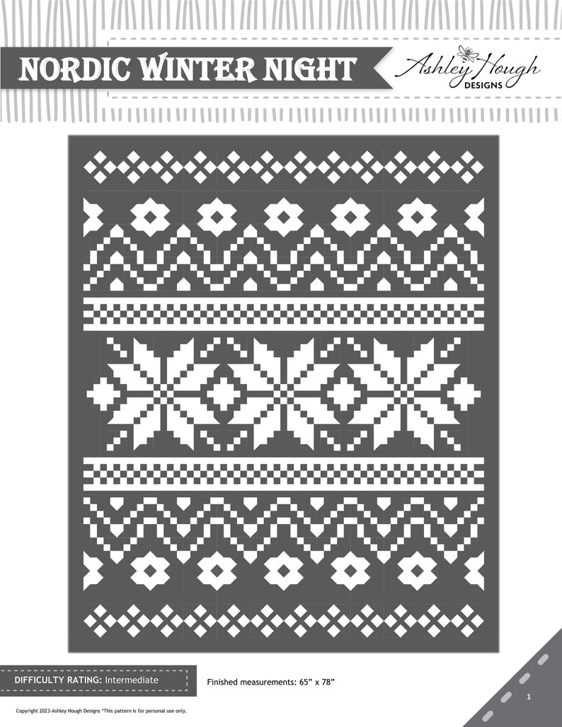 Nordic Winter Night Quilt Pattern- Digital Download - Etsy