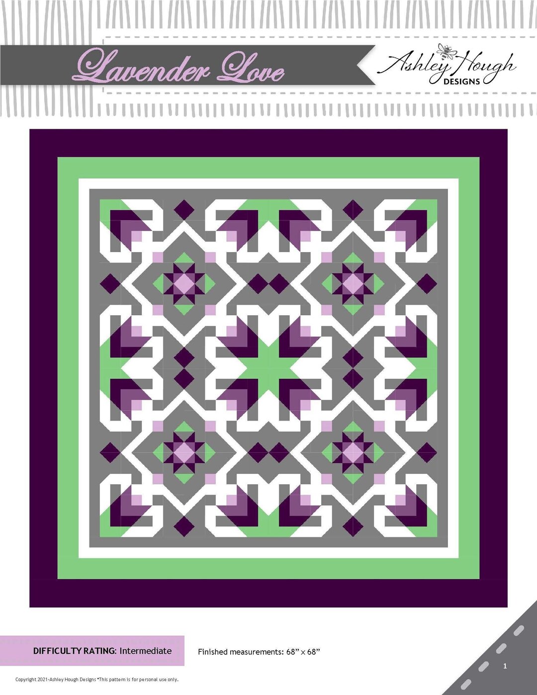 Lavender Love Quilt Pattern-digital Download - Etsy