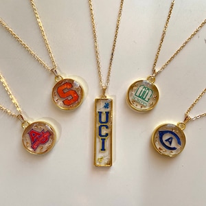 Custom College Necklace, Gold/silver College Logo Necklace, College ...