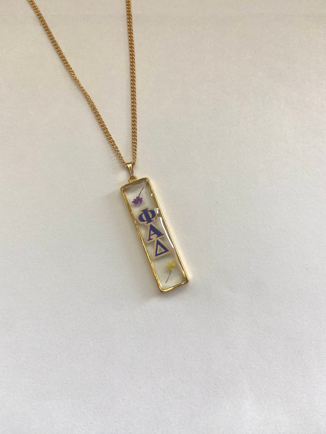 Custom Greek Letter Necklace: Gold/silver Sorority Fraternity Gift, Big ...