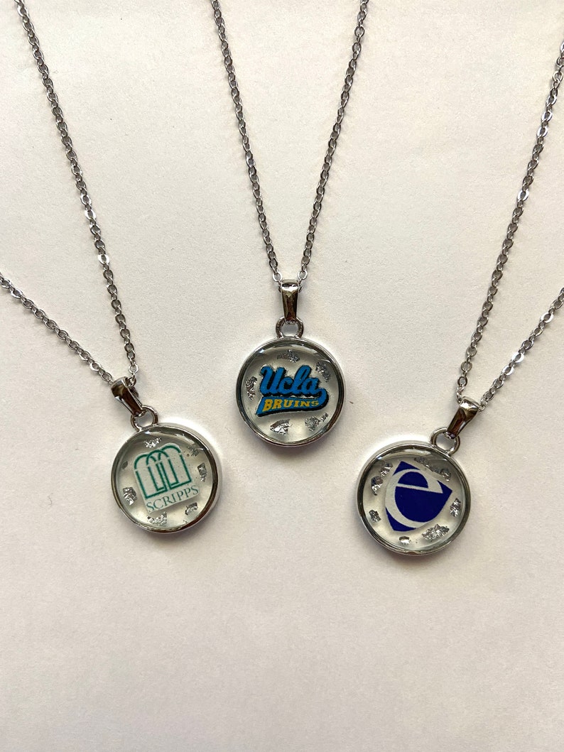 Custom College Necklace Gold/silver College Logo Necklace - Etsy