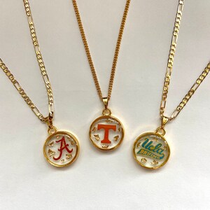 Custom College Necklace, Gold/silver College Logo Necklace, College ...