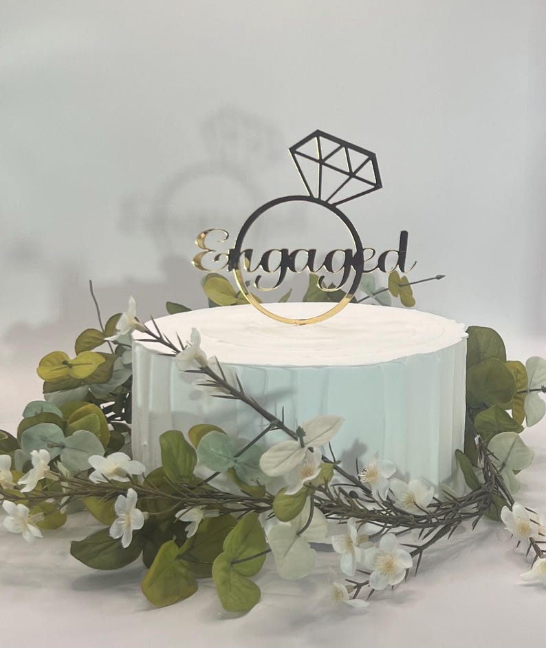 Engaged Cake Topper - Etsy